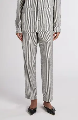 TOM FORD Stripe Silk Pajama Pants - Black/white