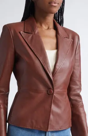 St. John Soft Luxe Napa Leather Jacket