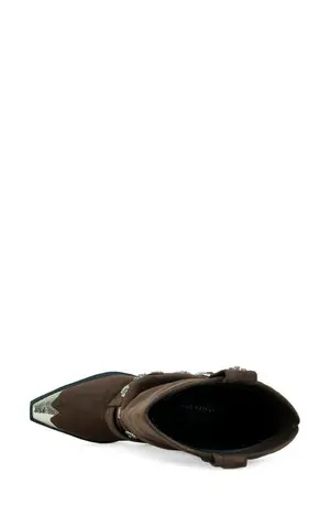 AZALEA WANG Ashraf Studded Western Boots