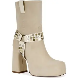 AZALEA WANG Dyzma Moto Platform Bootie - Bone