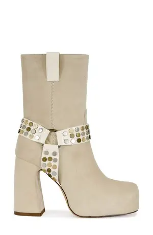 AZALEA WANG Dyzma Moto Platform Bootie - Bone