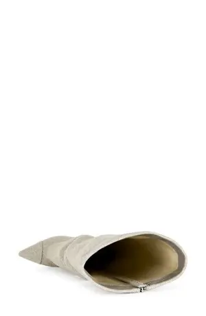 AZALEA WANG Kenya Wide Shaft Wedge Boots - Grey