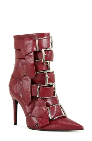AZALEA WANG Alcetas Buckle Bootie - Red