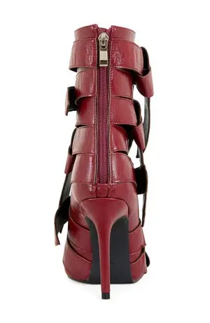 AZALEA WANG Alcetas Buckle Bootie - Red