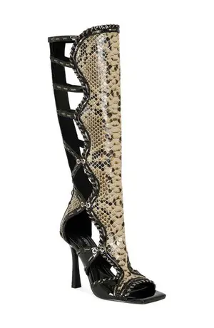 AZALEA WANG Indrani Snake Gladiator Boots