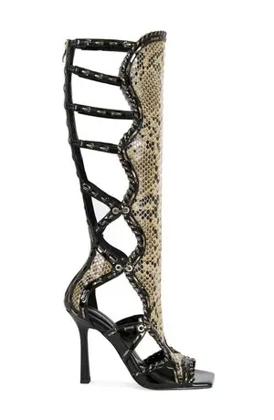 AZALEA WANG Indrani Snake Gladiator Boots