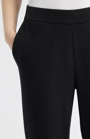 Eileen Fisher Waffle Knit Jogger Pants - Black