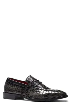 CARLOS BY CARLOS SANTANA Nocturne Penny Loafer - Grey Croco Print