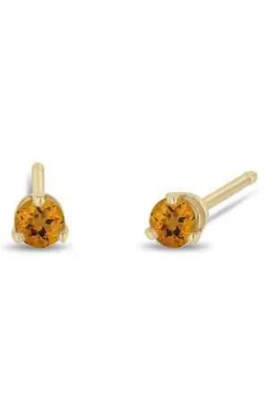 Zoe Chicco 14k Gold Stud Earrings - Yellow Gold/citrine