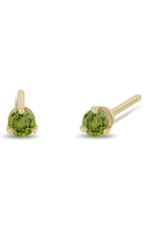 Zoe Chicco 14k Gold Stud Earrings - Yellow Gold/peridot