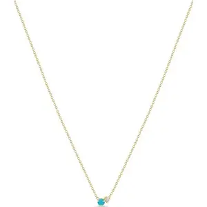 Zoe Chicco 14k Gold Mixed Stone Pendant Necklace - Yellow Gold/turquoise