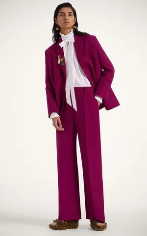 La DoubleJ Jones Wool-blend Cady Blazer - Solid Purple