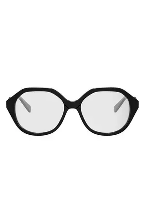 Celine 54mm Geometric Eyeglasses Shiny Black
