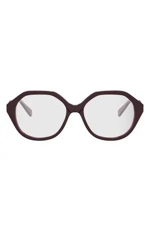 Celine 54mm Geometric Eyeglasses - Shiny Dark Brown