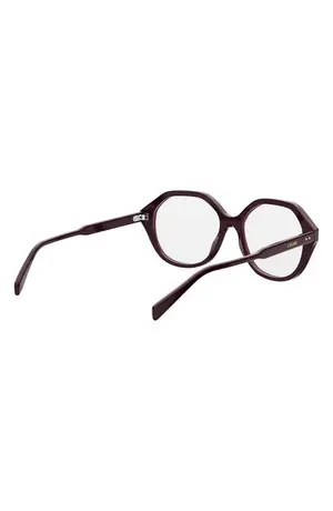 Celine 54mm Geometric Eyeglasses - Shiny Dark Brown