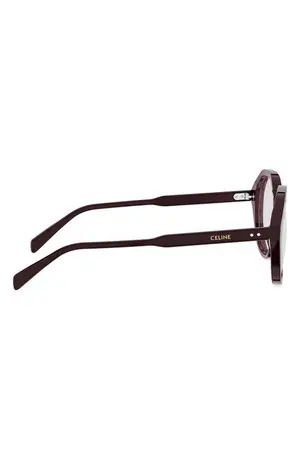 Celine 54mm Geometric Eyeglasses - Shiny Dark Brown