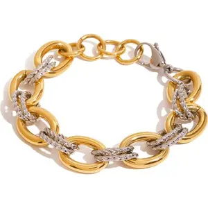 MACRAE & CO. Mixed Metallic Link Bracelet - Gold/silver
