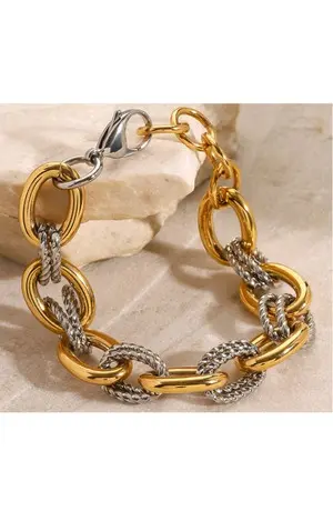 MACRAE & CO. Mixed Metallic Link Bracelet