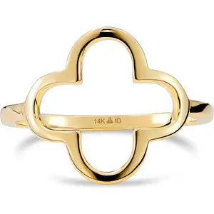 DEVATA Clover Ring In 14k Gold - Yellow Gold