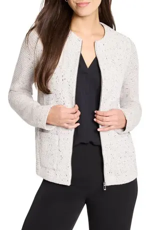 NIC+ZOE Knit & Woven Zip Front Jacket