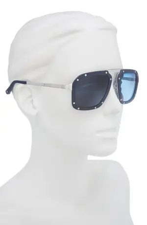 Cartier 55mm Polarized Navigator Sunglasses