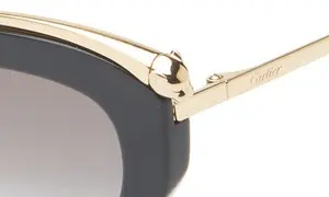 CARTIER 55mm Gradient Cat-eye Sunglasses - Black