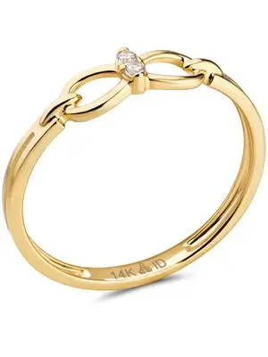 DEVATA 14k Gold Infinity Ring With Cubic Zirconia