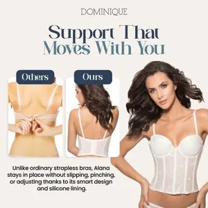 DOMINIQUE INTIMATES Alana Low Back Convertible Strapless Longline Bra - Bone