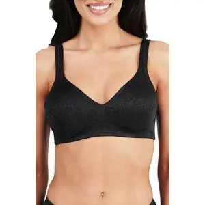 DOMINIQUE INTIMATES Jolie Jacquard Wire Free Minimizer Bra - Black