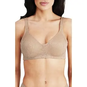 DOMINIQUE INTIMATES Jolie Jacquard Wire Free Minimizer Bra - Mocha