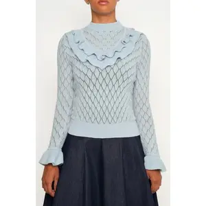 THE LULO PROJECT Pointelle Stitching Sweater