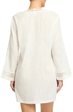 Robin Piccone Marina Lace-up Cover-up Tunic - White