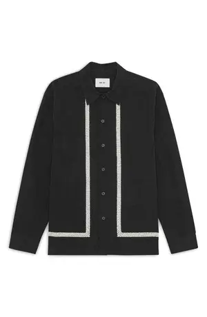 Nn07 Reed Embroidered Organic Cotton Shirt Jacket - Black