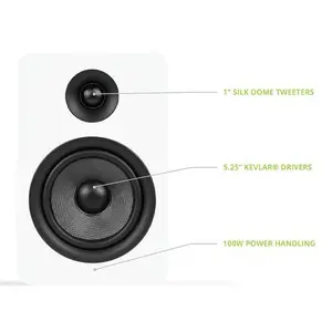 KANTO Yup6 Passive Bookshelf Speakerspair - White