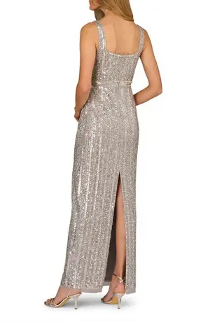 Aidan Mattox Sequin Sleeveless Gown