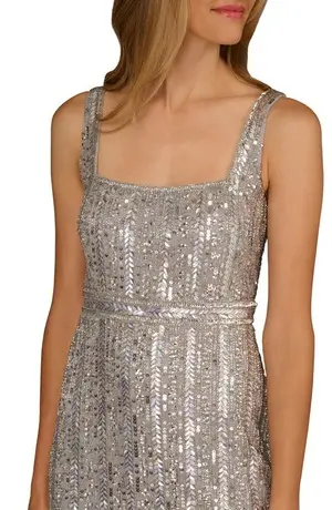 Aidan Mattox Sequin Sleeveless Gown