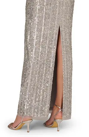 Aidan Mattox Sequin Sleeveless Gown