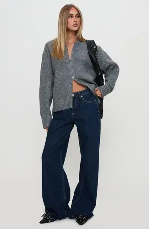 Princess Polly Lexene Zip Cardigan - Grey
