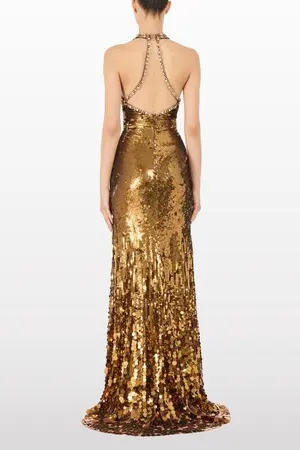 Jenny Packham Lisette Sequin-embellished Maxi Dress - Bronze