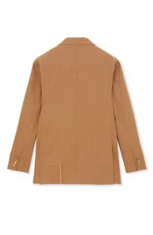 FORTELA Bobbie Classic Double-breasted Flannel Jacket - Camel