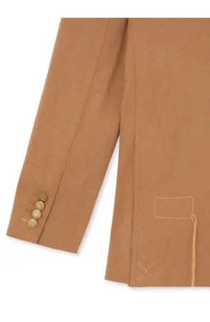 FORTELA Bobbie Classic Double-breasted Flannel Jacket - Camel