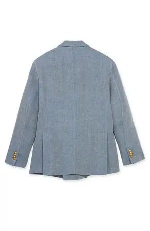 FORTELA David Double-breasted Linen Blend Jacket - Sky