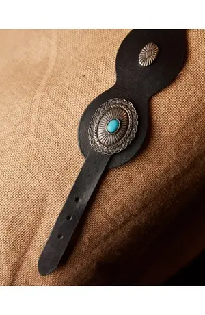 FORTELA Leather Belt With Turquoise Details