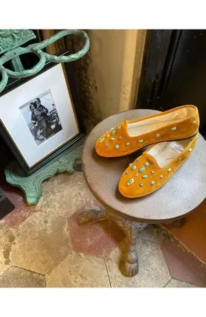 FORTELA Friulane Suede Slippers - Zafferano