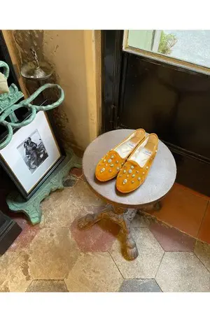 FORTELA Friulane Suede Slippers - Zafferano