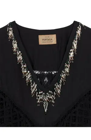 FORTELA Alice Cotton-silk Embroidered Dress