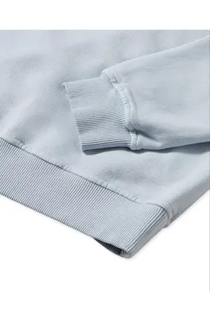 FORTELA Yale Brushed Jersey Quarter-zip Collared Sweatshirt - Sky