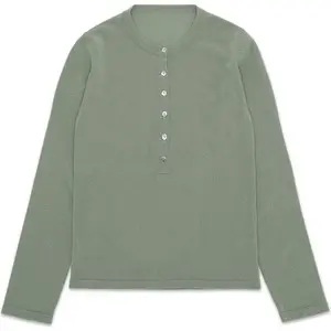 FORTELA Cashmere Serafino Jersey Shirt - Green