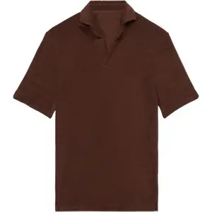 FORTELA Sullivan Terry Cloth Jersey Polo - Brown