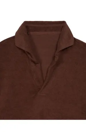 FORTELA Sullivan Terry Cloth Jersey Polo - Brown